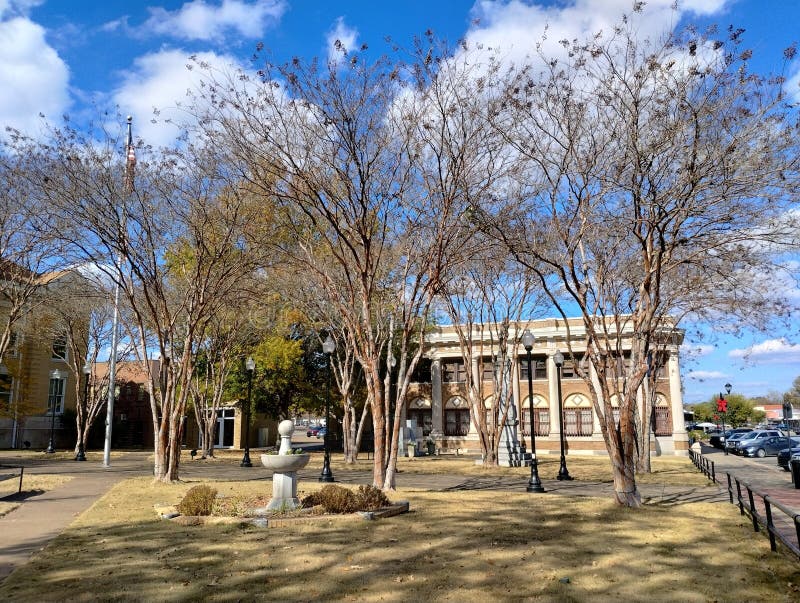 Old Building in Town Center Blue Sky White Clouds Stock Photo - Image ...