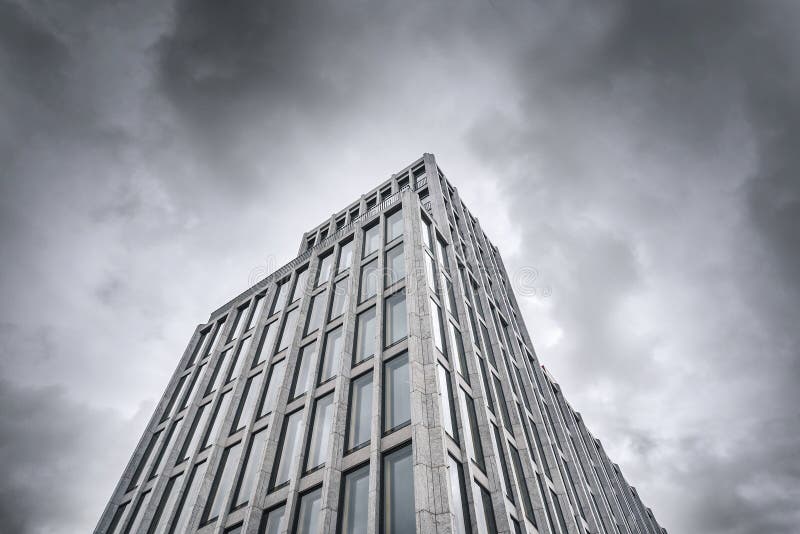 Old Building Under Dark Clouds Stock Photo - Image of grunge, debris ...