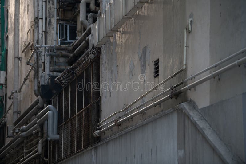 Old Building Utility Systems Stock Image - Image of design, style ...