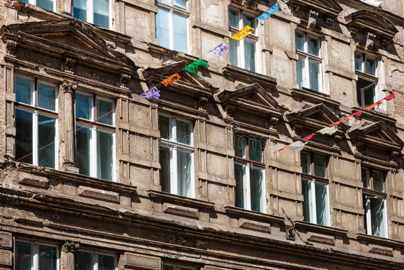 Old Building with Weathered Facade before Renovation Stock Photo ...
