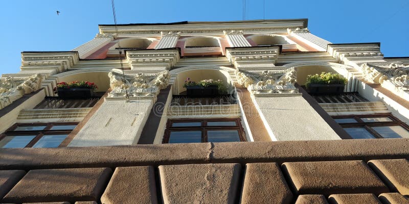 Old building stock image. Image of building, stone, windows - 128873551