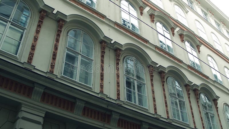 Old Building Windows, View from Below. Vienna, Austria Stock Image ...