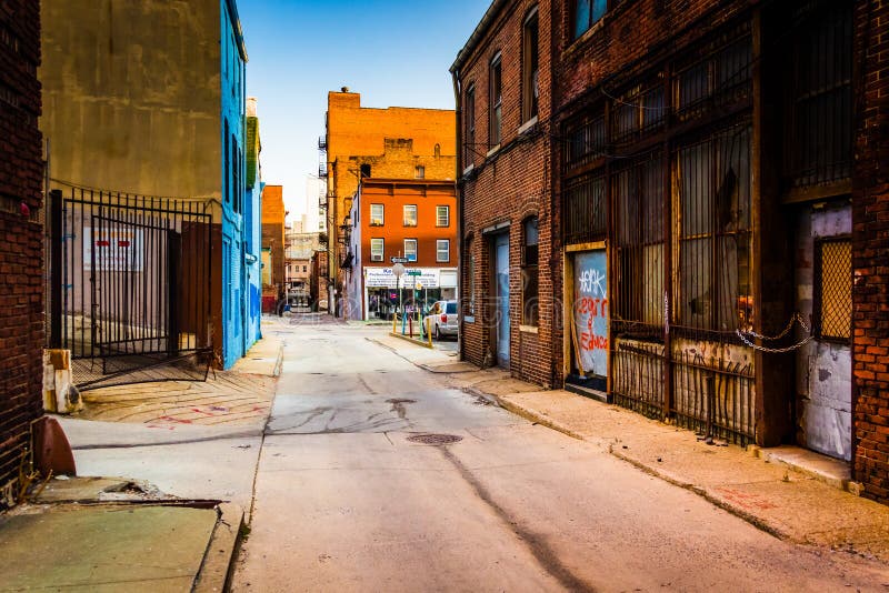 Old Buildings in an Alley in Baltimore, Maryland. Editorial Stock Photo ...