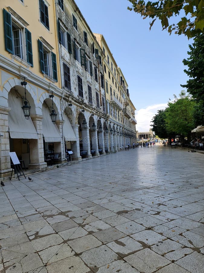 Old Buildings in Corfu City Center, Greece Editorial Photography ...