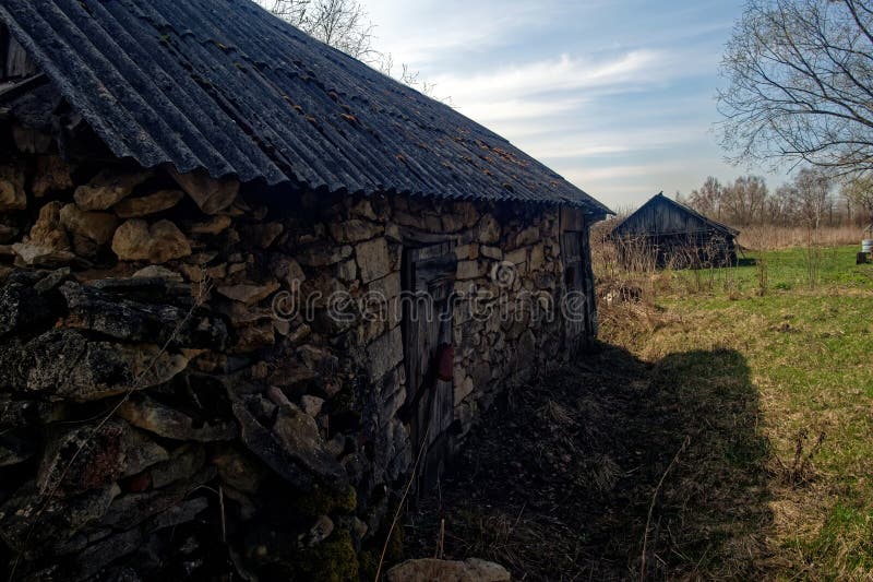 Old Buildings in the Countryside in Spring Stock Photo - Image of ...