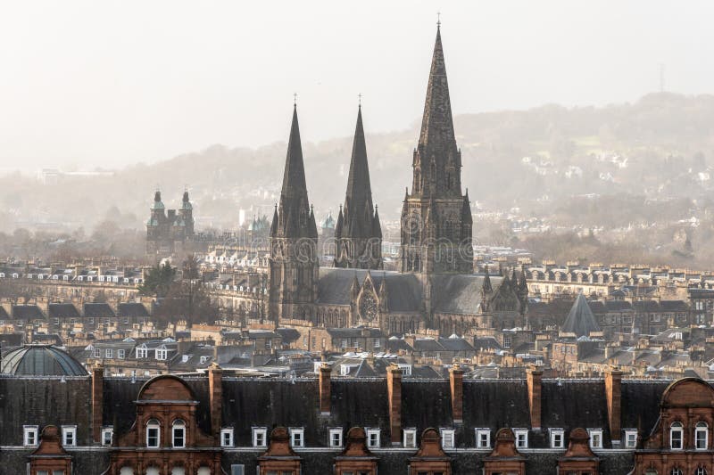 Old Buildings in the Edinburgh Skyline Stock Photo - Image of ...