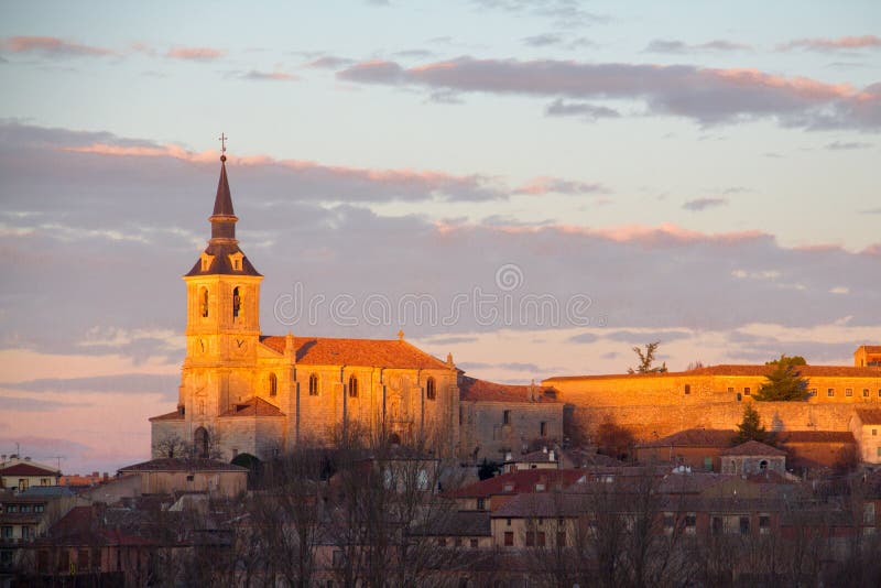 Old Buildings of Lerma Village in Spain during Sunset Stock Photo ...