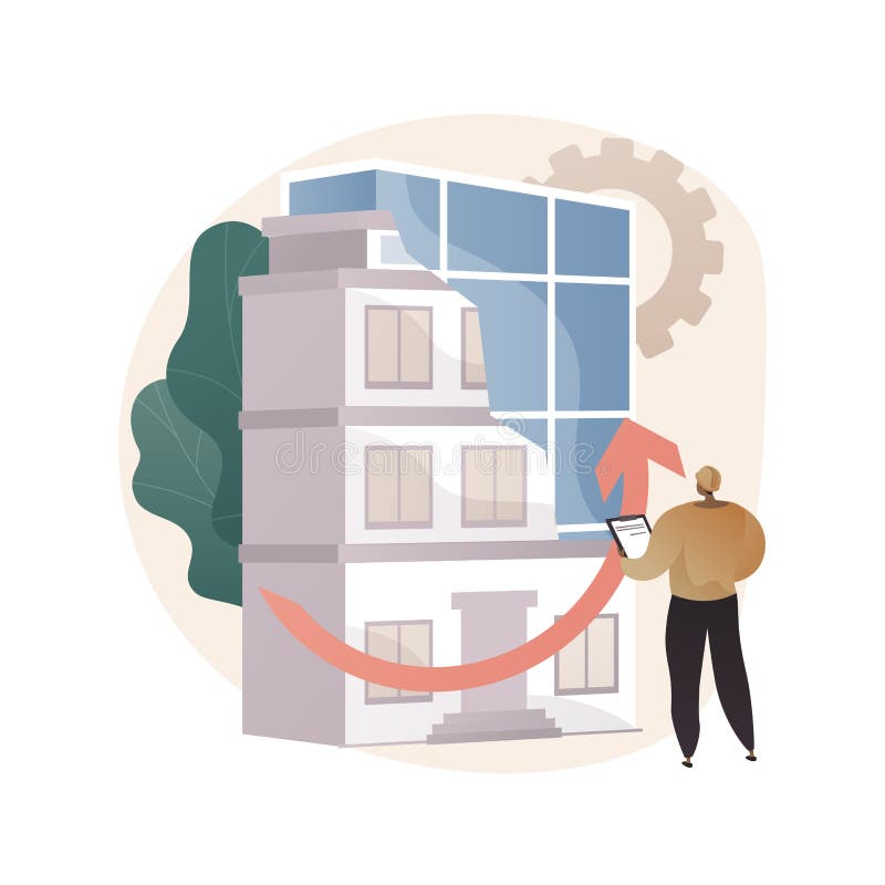 Old Buildings Modernization Abstract Concept Vector Illustration. Stock ...