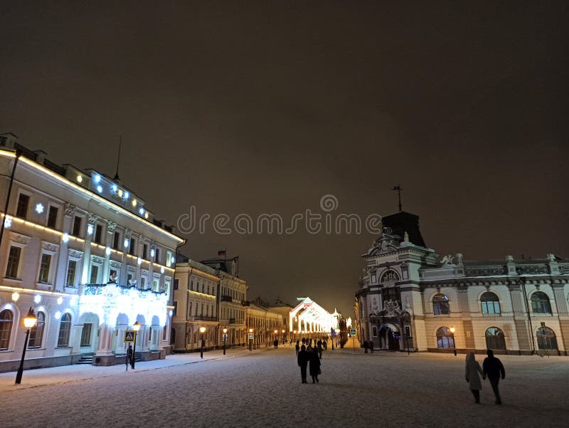 Old Buildings at night stock photo. Image of streetlight - 246685936