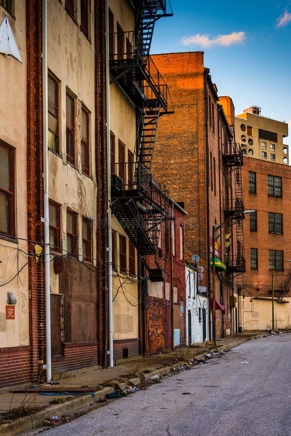 Old Buildings at Old Town Mall in Baltimore, Maryland. Stock Image ...