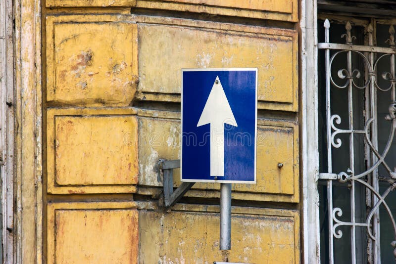Old Buildings and Road Signs on Street Stock Image - Image of sign ...
