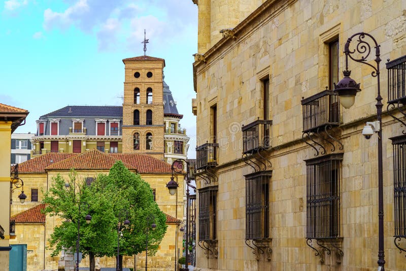 Old Buildings with Romanesque Church in the Background in the Medieval ...