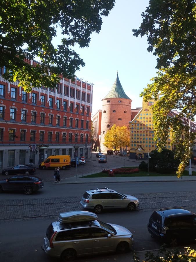 Old Buildings and Sculpture in Old Town Vecriga in Riga Latvia ...