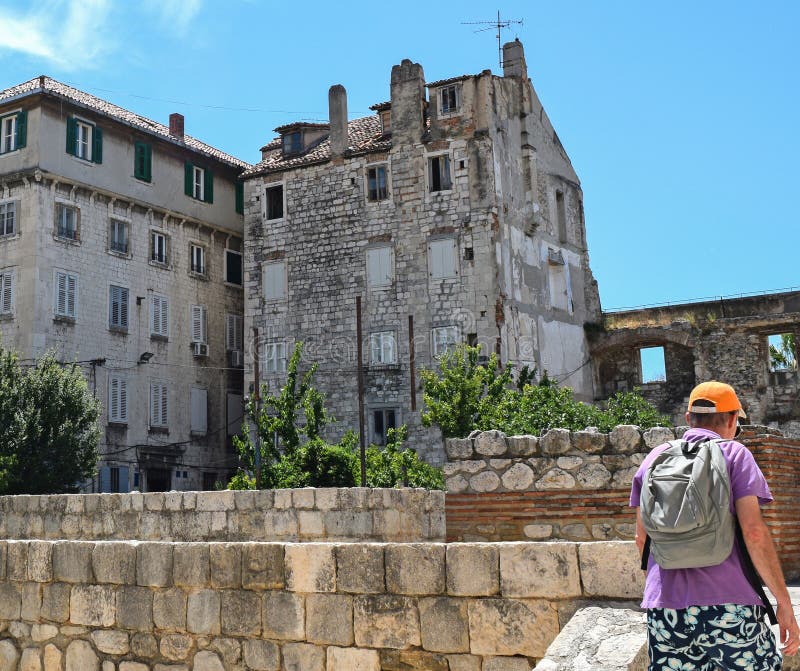 Old Buildings in Split City, Croatia Editorial Stock Photo - Image of ...