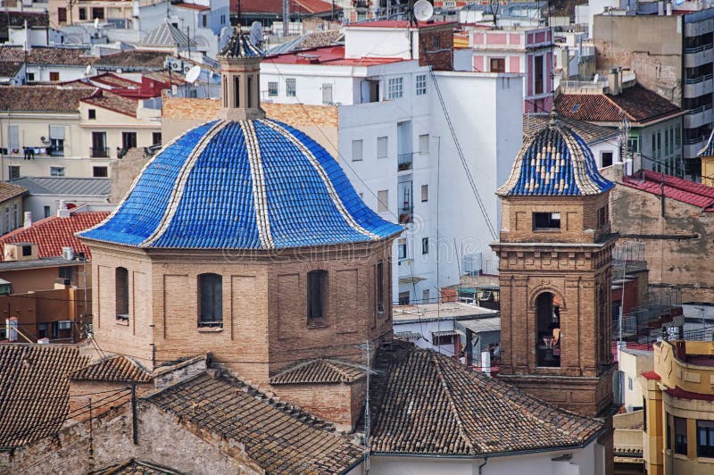 Old buildings in Valencia stock image. Image of skyline - 43138477