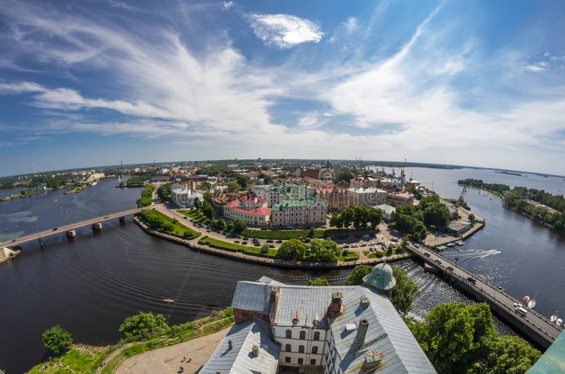 Old buildings of Vyborg stock image. Image of architecture - 75349645