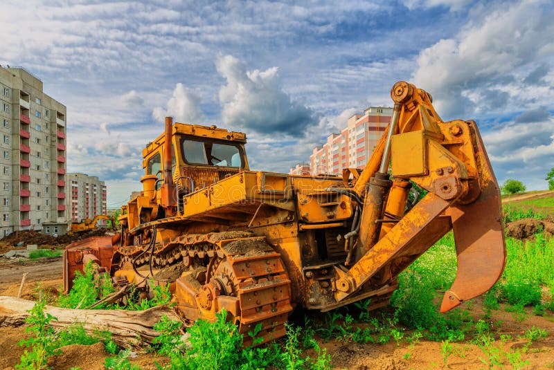 Old Russian Bulldozer Stalinec . South Bohemia Stock Photo - Image of ...