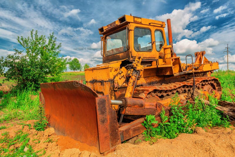 Old Russian Bulldozer Stalinec . South Bohemia Stock Photo - Image of ...