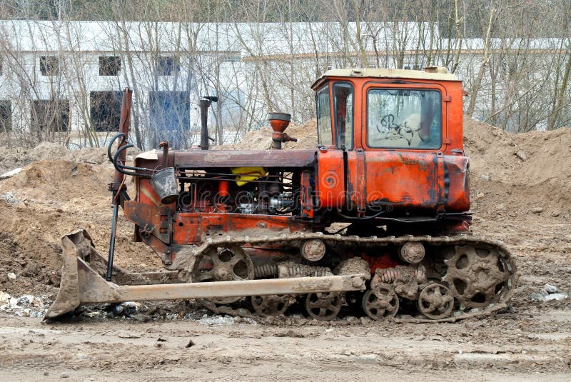 Old russian bulldozer stock photo. Image of agricultural - 27003486