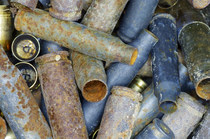 Old bullet casings stock image. Image of brass, rusty - 39905631