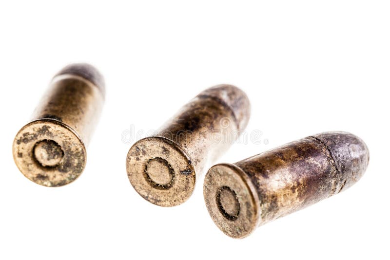 Old bullets isolated stock image. Image of ammunition - 75492465