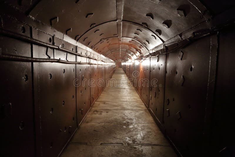 Old bunker s corridor stock image. Image of military - 66429875