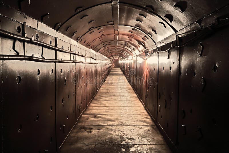 Old bunker s corridor stock image. Image of military - 66429875