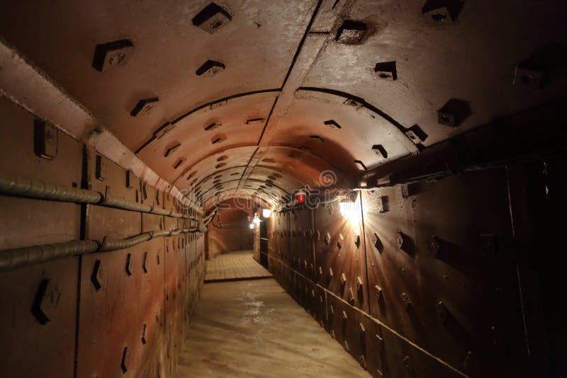 Old bunker s corridor stock image. Image of shelter, corridor - 66429677