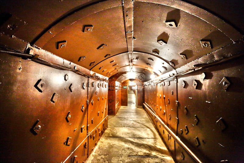 Old bunker s corridor stock image. Image of military - 66429875