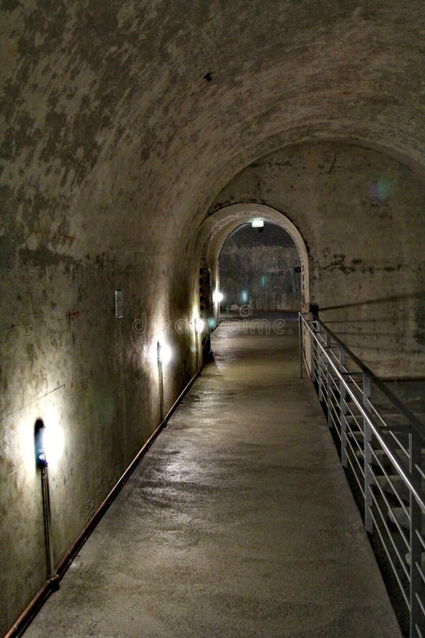 Old bunker s corridor stock image. Image of military - 66429875