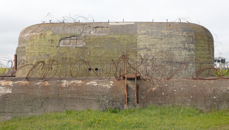 An old bunker from WW2 stock image. Image of concrete - 248242599