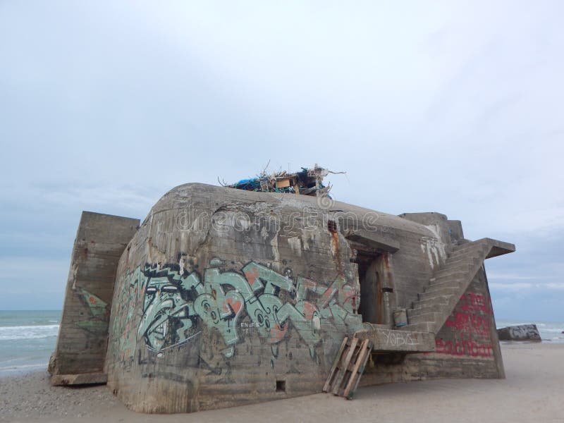Old Bunkers on the Danish West Coast Editorial Photography - Image of ...