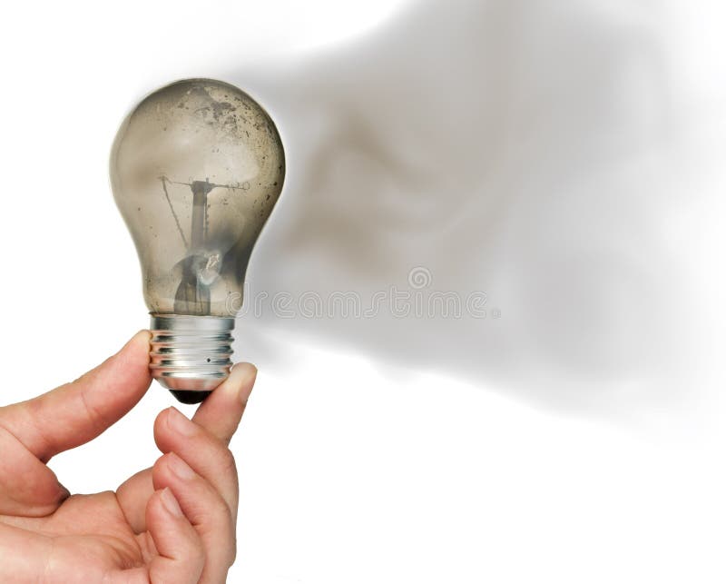 Burned Out Light Bulb stock photo. Image of isolated - 11481392