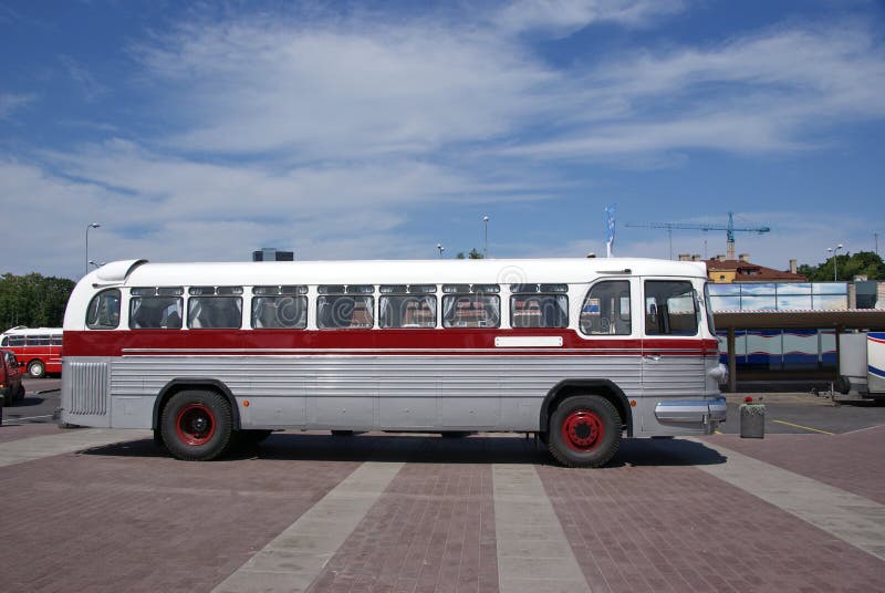Old Style Travel Bus stock photo. Image of passenger, road - 308660