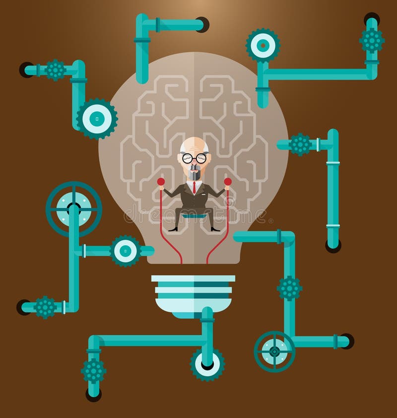 Old Business Man Create Ideas Concept Vector Stock Vector ...