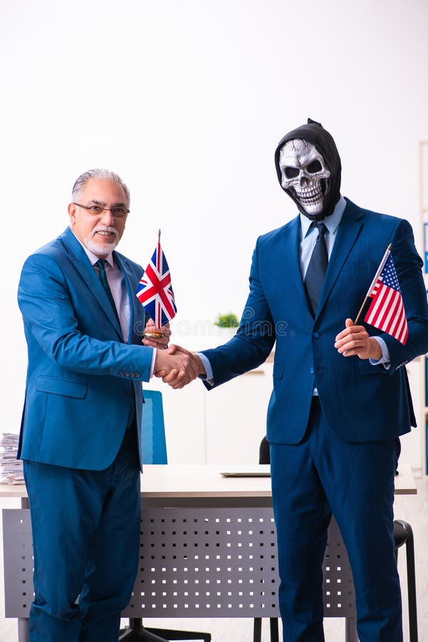 Old Businessman Employee Getting Deal with the Devil Stock Image ...