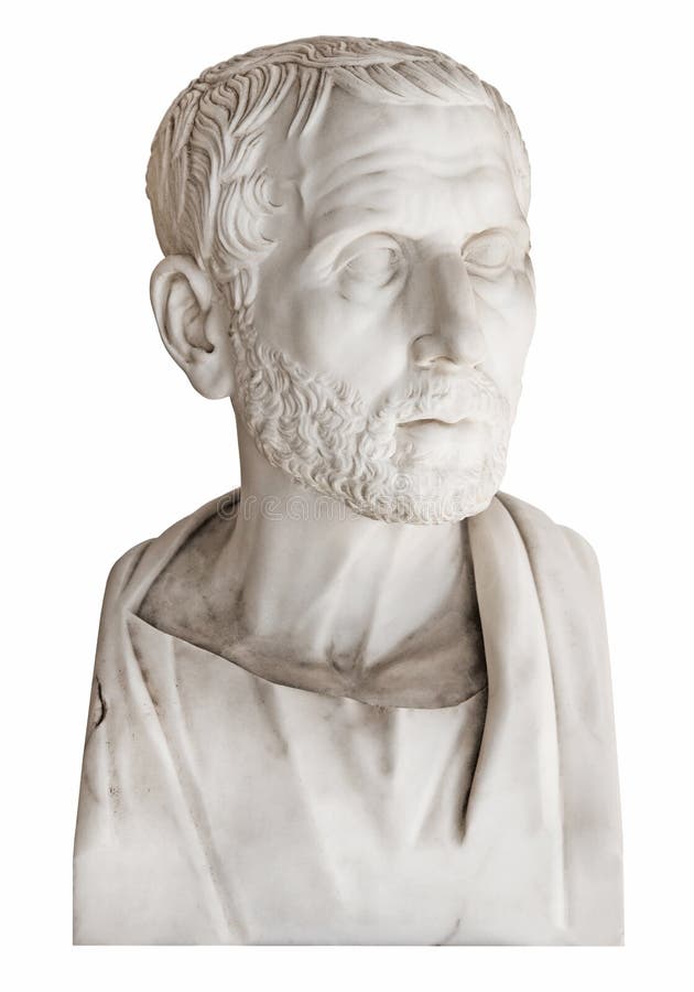 Old Bust of the Greek Philosopher Posidonius Isolated Over White Stock ...