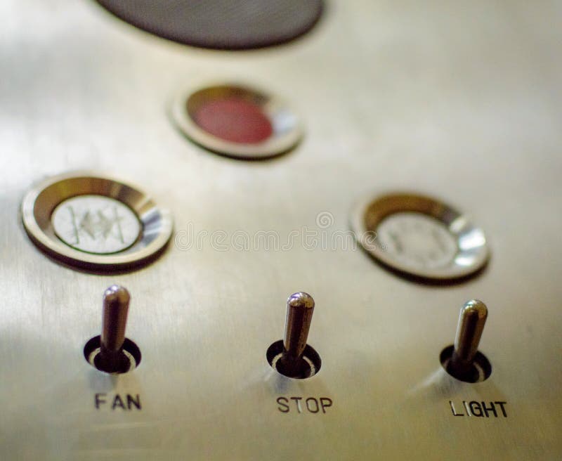 Old Buttons of Elevator Control Panel in Analog Retro Style Stock Photo ...