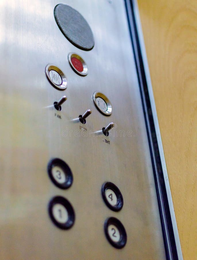 Old Buttons of Elevator Control Panel in Analog Retro Style Stock Image ...