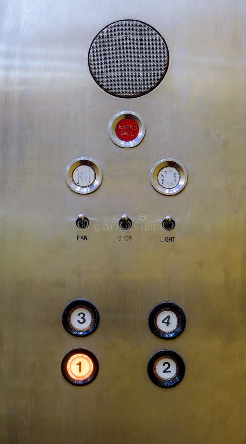 Old Buttons of Elevator Control Panel in Analog Retro Style Stock Image ...