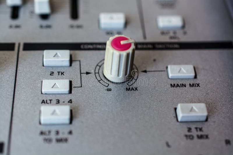 Old Buttons Equipment in Audio Mixing Console. Stock Photo - Image of ...