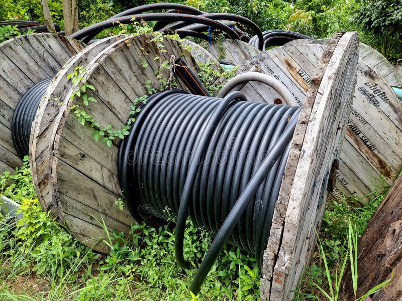 The Old Cable Left from the Electrical Substation Stock Image - Image ...
