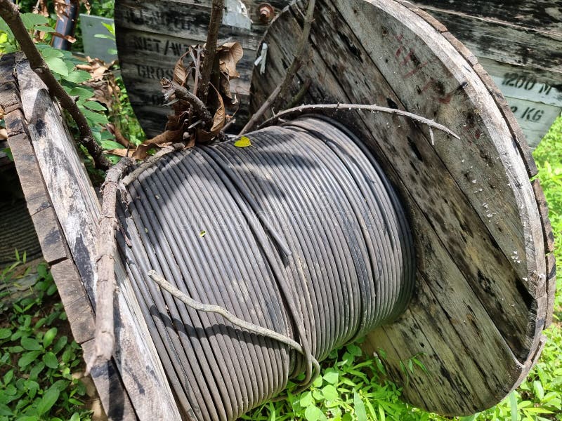 The Old Cable Left from the Electrical Substation Construction Stock ...