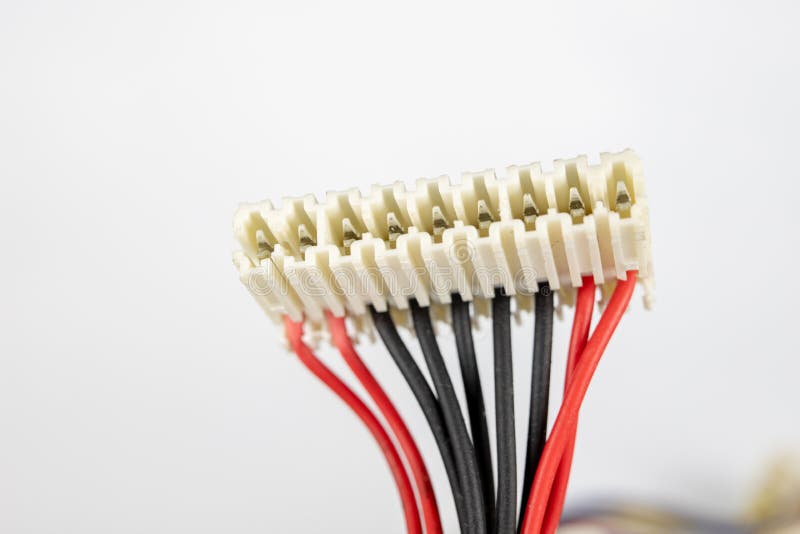 Old PC Cables on a White Table . Stock Image - Image of port, plug ...