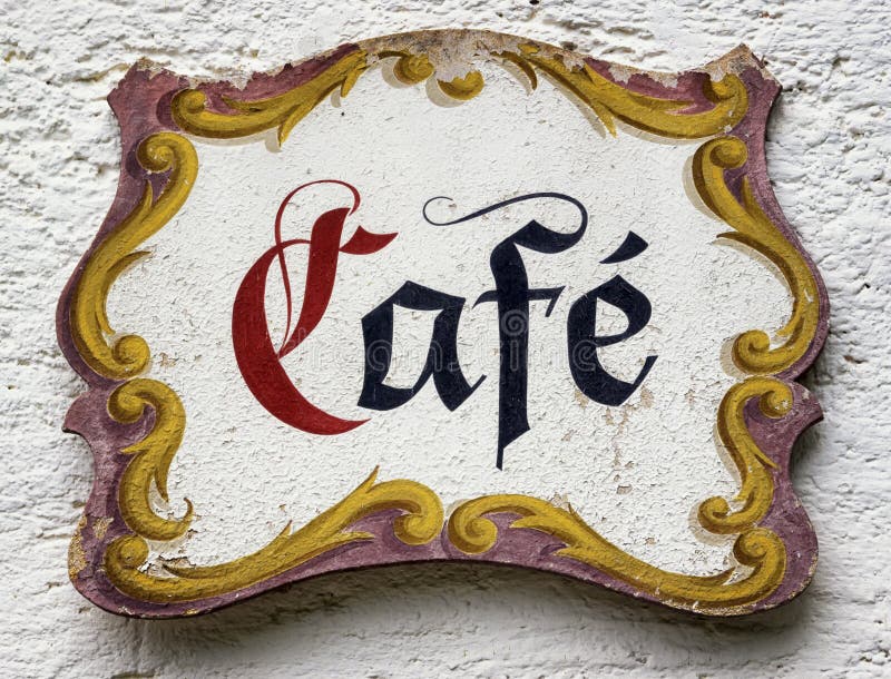 Old cafe sign stock photo. Image of classic, text, elegance - 36100762