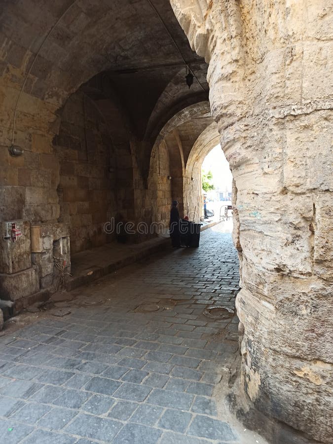 Old Cairo Gate between the Streets Stock Image - Image of soil, rock ...