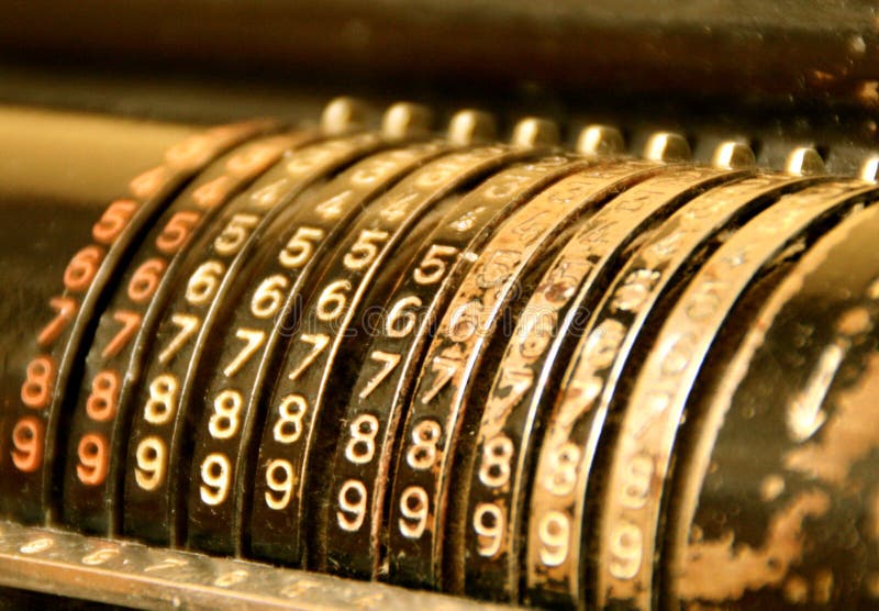 Old calculating machine stock image. Image of macro, keypad - 4130813