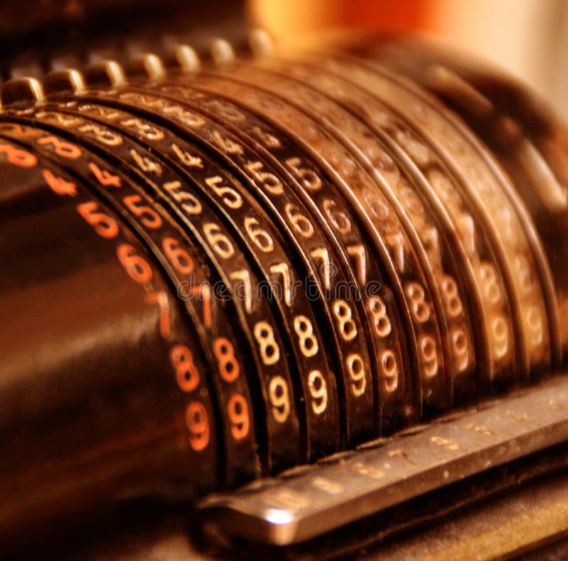 Old calculating machine stock photo. Image of cyrillic - 4130830