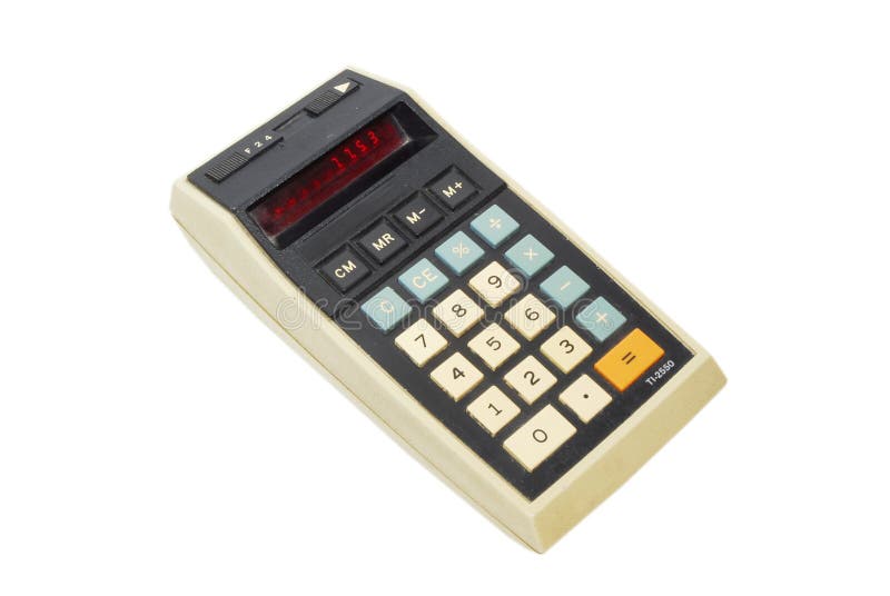 Old Calculator, Isolated on White Stock Image - Image of accuracy, 2550 ...