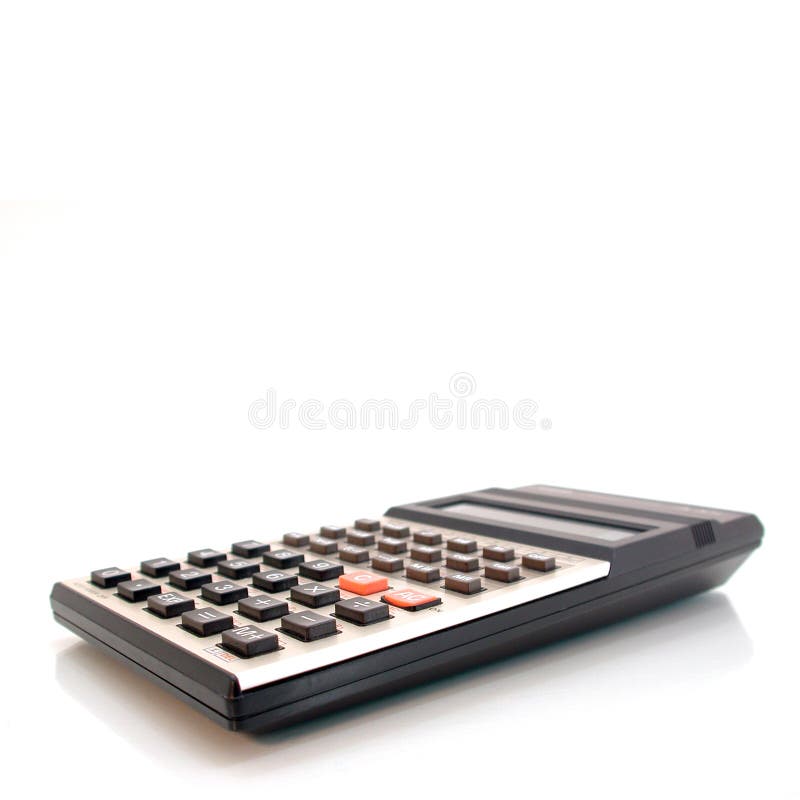 Old Calculator, Isolated on White Stock Photo - Image of bank, clipping ...